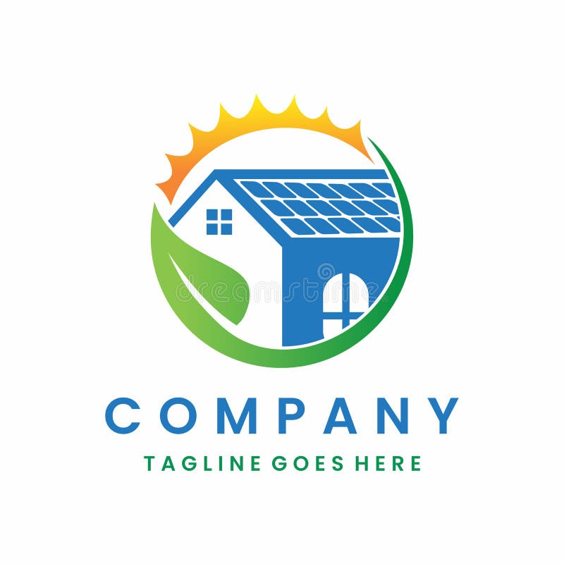 Solar Power Panel House Logo Design Stock Vector - Illustration of ...