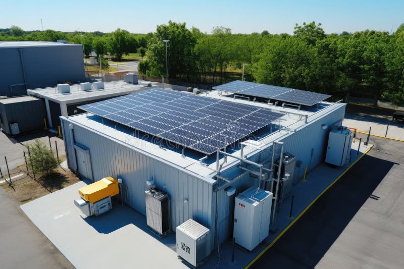 Solar Power Panels and HVAC Systems with Automation Stock Image - Image ...