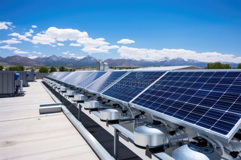 Solar Power Panels and HVAC Systems with Automation Stock Photo - Image ...