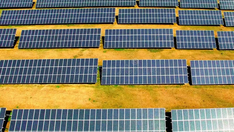 Solar Power Plant in Rural Virginia with Rows of Photovoltaic Panels ...
