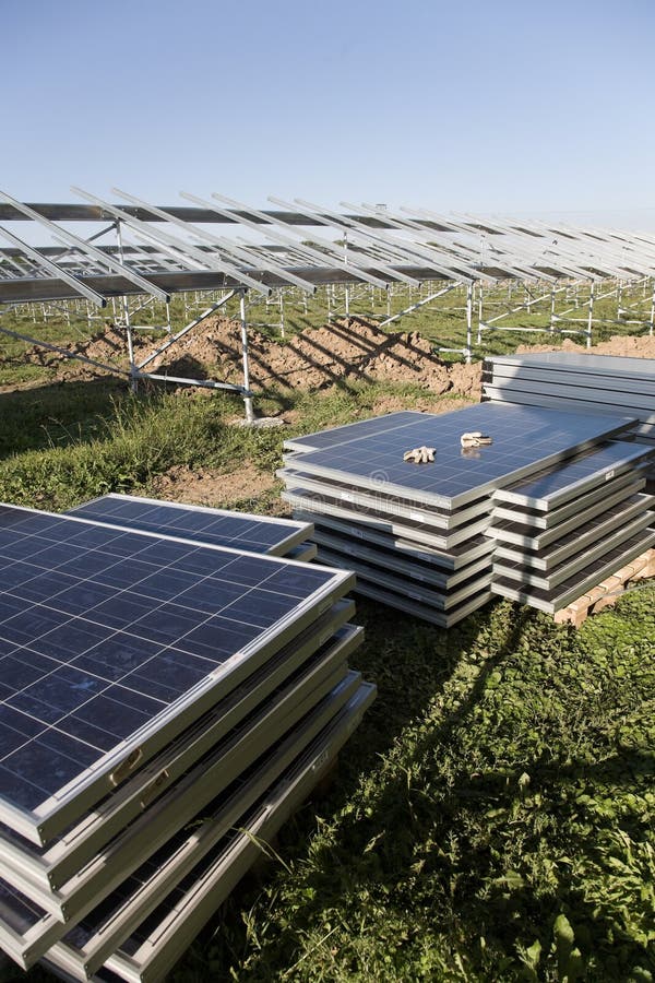 Solar Power Plant Construction Stock Image - Image of powerplant, power ...