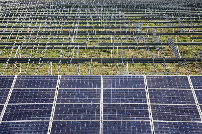 Solar Power Plant Construction Stock Image - Image of build, power ...