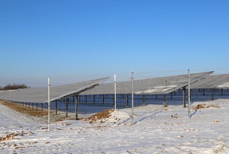 Solar Power Plant Construction Stock Image - Image of light ...