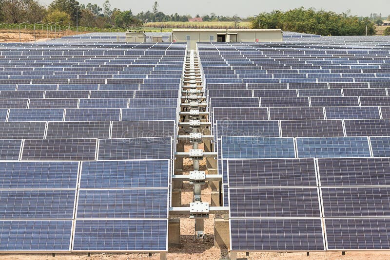 Solar Power Plant Under Construction in Thailand Stock Image - Image of ...