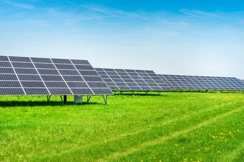 Solar Power Plant Using Renewable Energy from the Sun Stock Photo ...