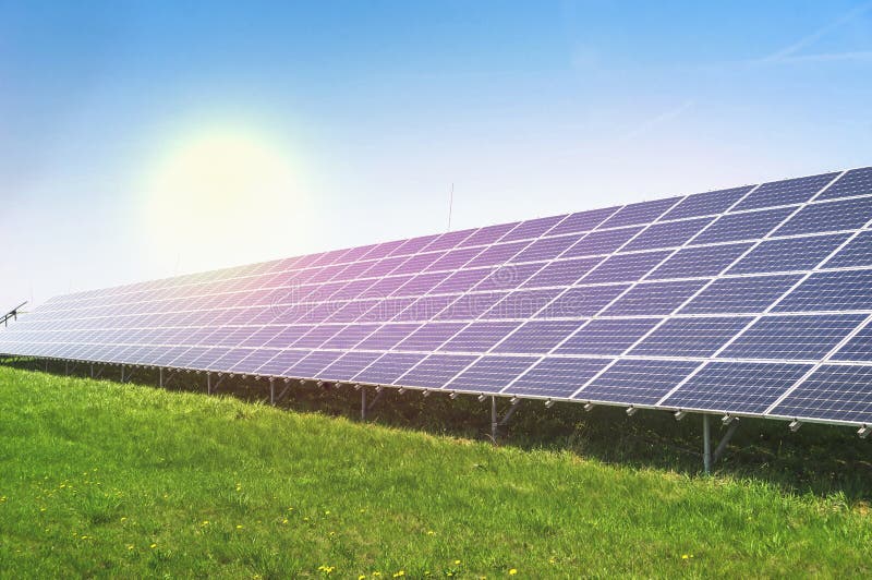 Solar Power Plant Using Renewable Energy from the Sun Stock Photo ...