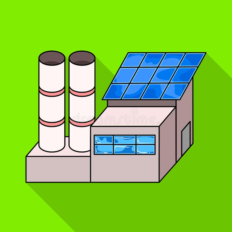 Solar Power Plant Vector Icon.Cartoon Vector Icon Isolated on White ...