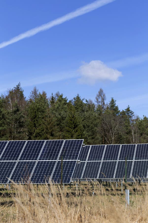 Solar Power Station in the Early Spring Nature Stock Image - Image of ...