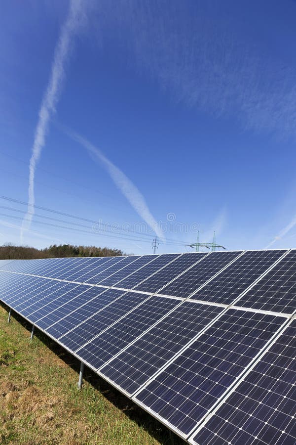 Solar Power Station in the Early Spring Nature Stock Image - Image of ...