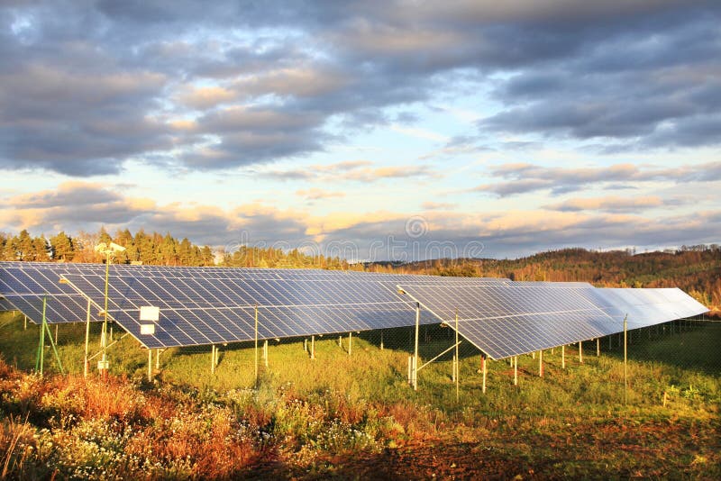 Solar Power Station In The Nature Stock Photo - Image of pattern ...