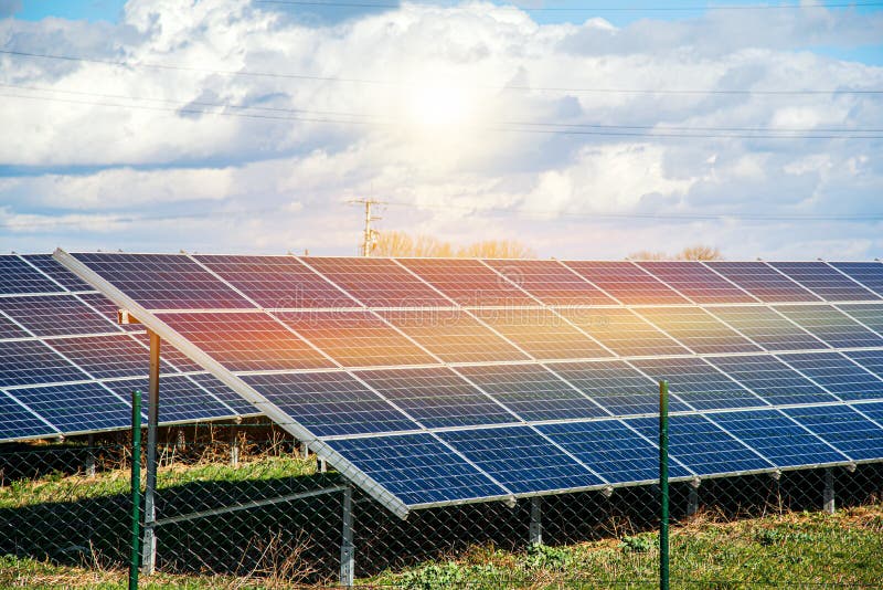 Solar power station stock photo. Image of clouds, energy - 174767474