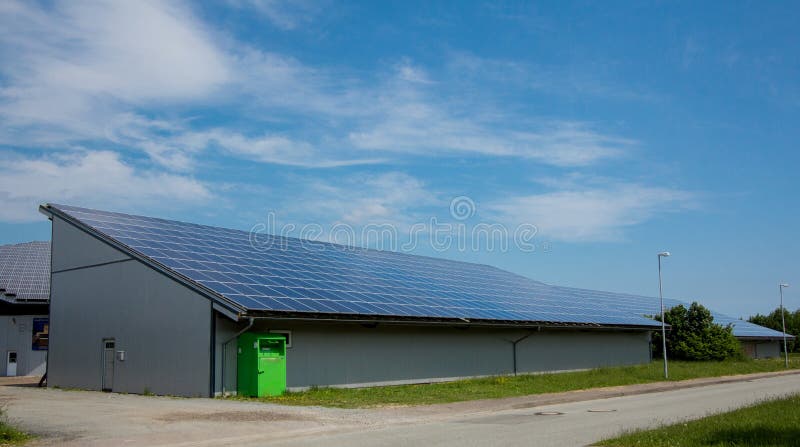 Solar Power Station on Roof. Stock Image - Image of electricity, glass ...