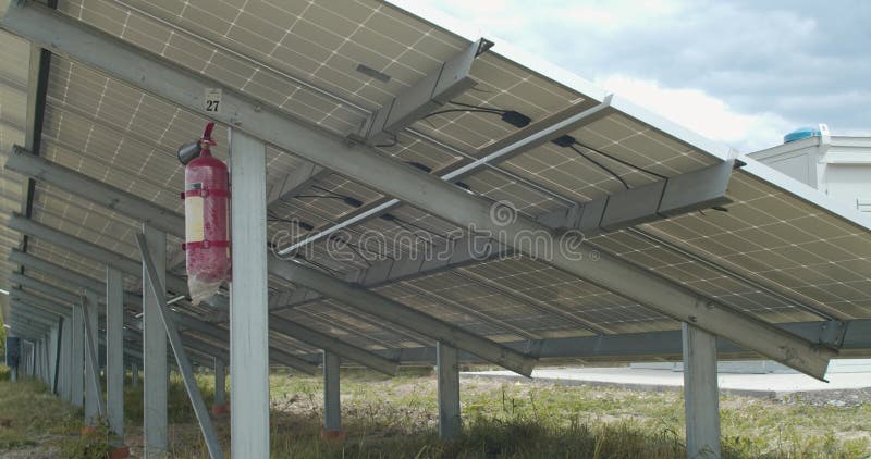 Fire Extinguisher on the Back of a Solar Panel, Safety, Solar Power ...