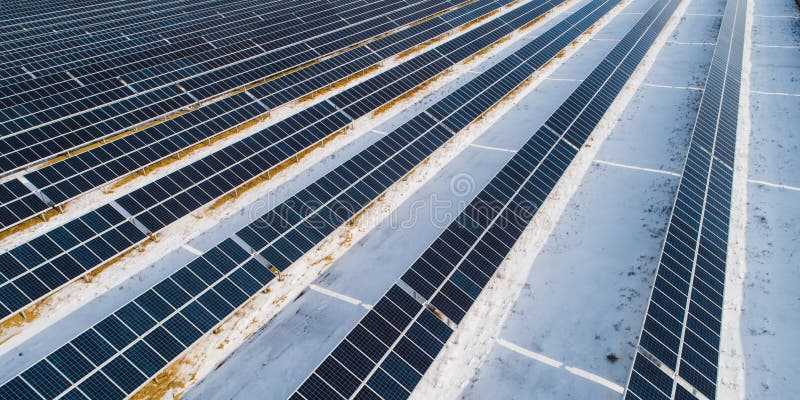 Solar power station winter stock photo. Image of electric - 111402850