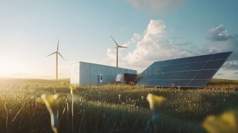 Solar Power Storage Center, Cutting-edge Battery Systems, Innovative ...