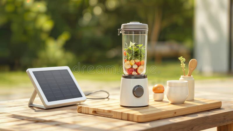 Solar Powered Blender Outdoors, Generative Ai Stock Illustration ...