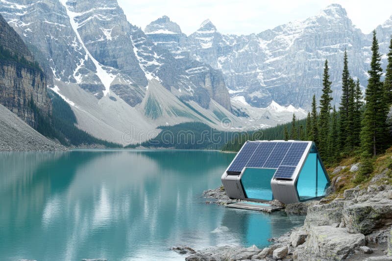 Solar-Powered Cabin Overlooking Tranquil Mountain Lake in Scenic ...