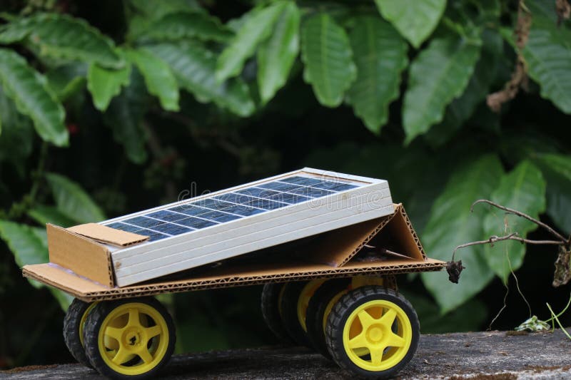 Solar Powered Car Built at Home. Solar Panel Runs the Wheels on a Dc ...