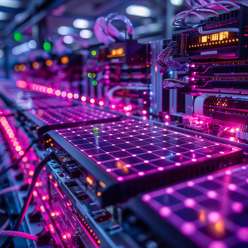 Solar Powered Cryptocurrency Mining Rig Stock Image - Image of ...