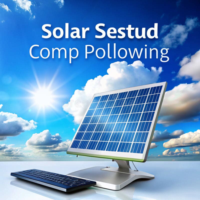 Solar-Powered Desktop Computing Solution for Efficient Workflows Stock ...