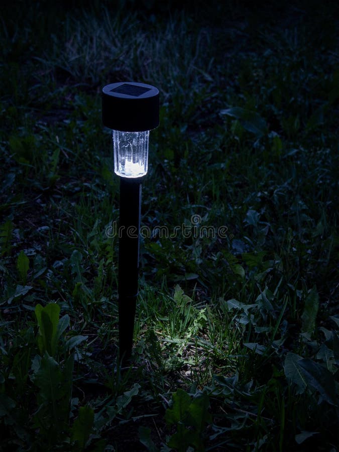 Solar Powered Garden Flashlight Stock Photo - Image of electricity ...