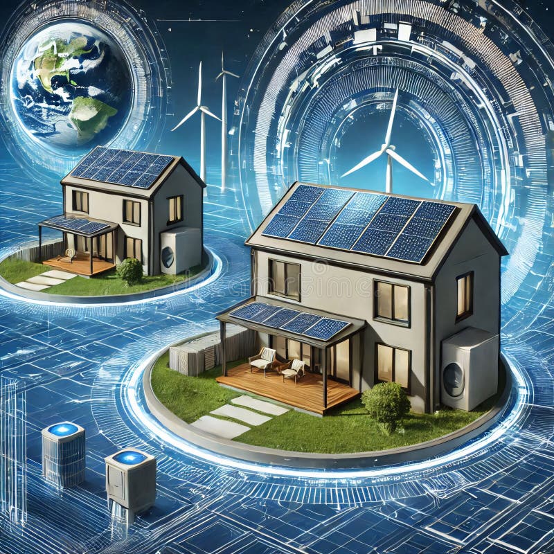 Solar-powered House with Solar Panels on the Roof Generative for AI ...