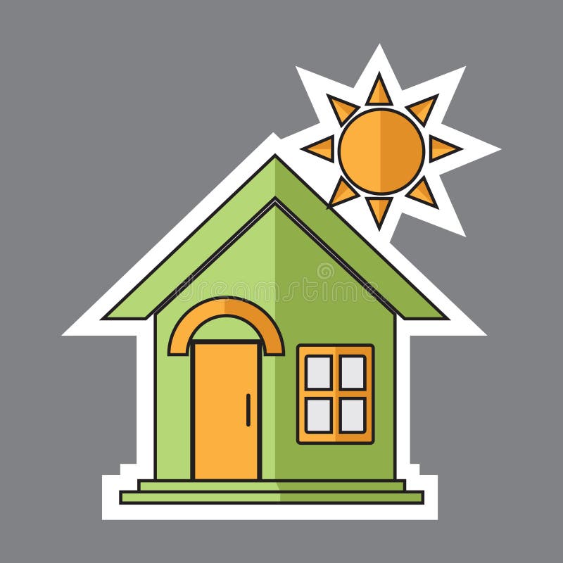 Solar Powered House. Vector Illustration Decorative Design Stock Vector ...