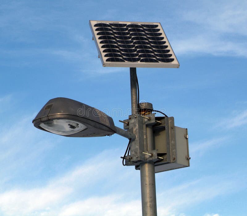 Solar powered lamp post stock photo. Image of sunlight - 8864950