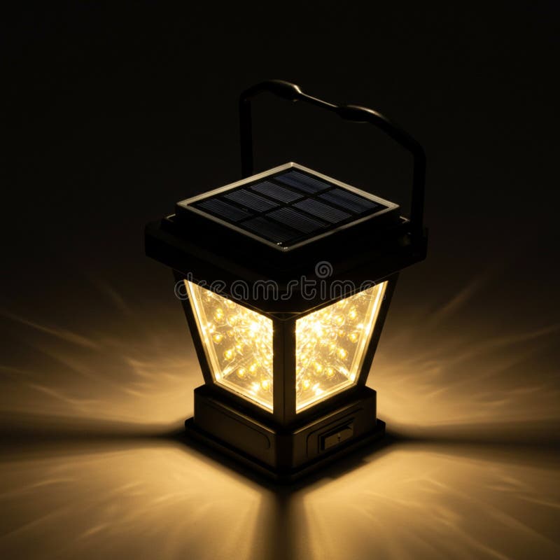 Solar-powered Lantern with a Rectangular Base and a Pyramidal Top ...