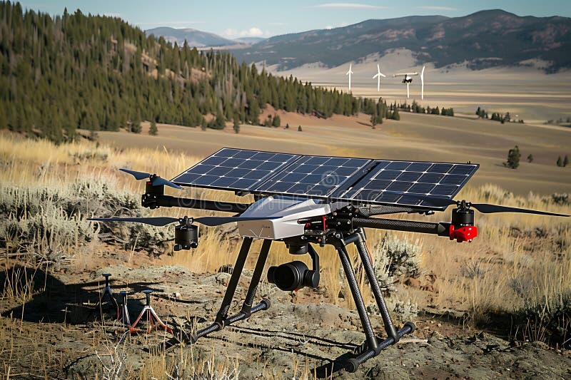 Solar-Powered Large Drone for Efficient Operations Stock Illustration ...