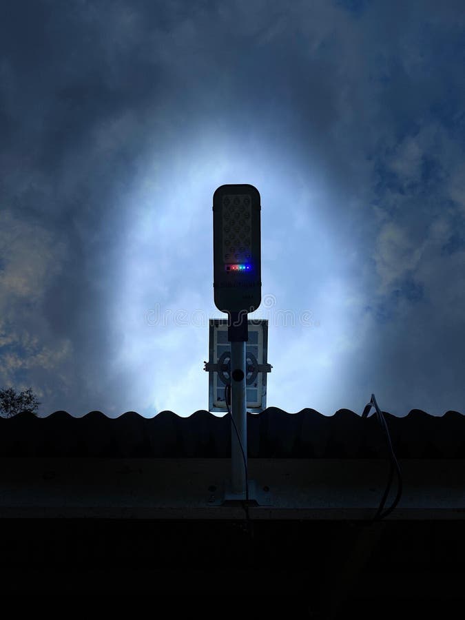 The Solar-Powered Night Guardian Stock Image - Image of night, power ...