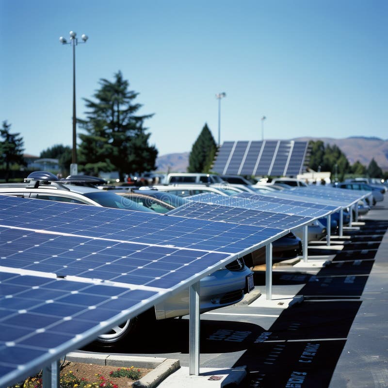 Solar-Powered Parking Structure Stock Photo - Image of photovoltaic ...