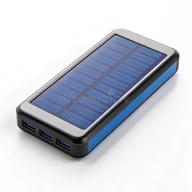 Solar Powered Phone Charger on White Background Stock Illustration ...