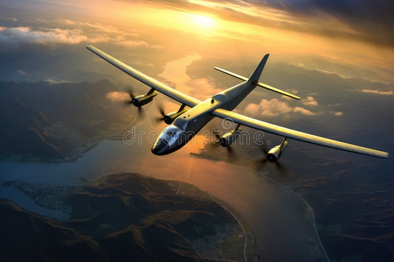 Solar-powered Plane Charging Under Sunlight Stock Illustration ...