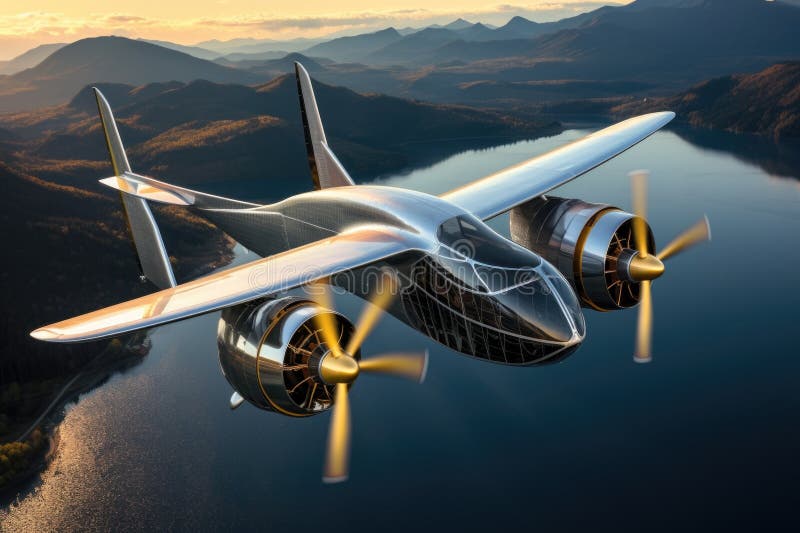 Solar-powered Planes Propeller and Engine Stock Photo - Image of ...