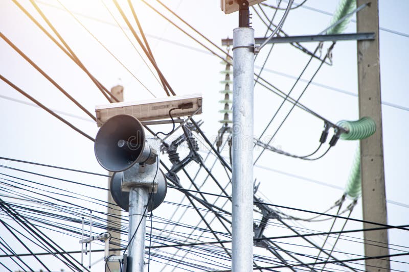 Solar Powered Public Address Speaker Stock Photo - Image of amplify ...