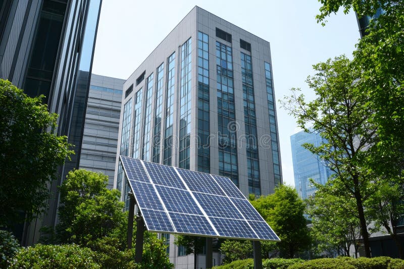 Solar Powered Robot Operating in Urban Environment Stock Illustration - Illustration of urban ...