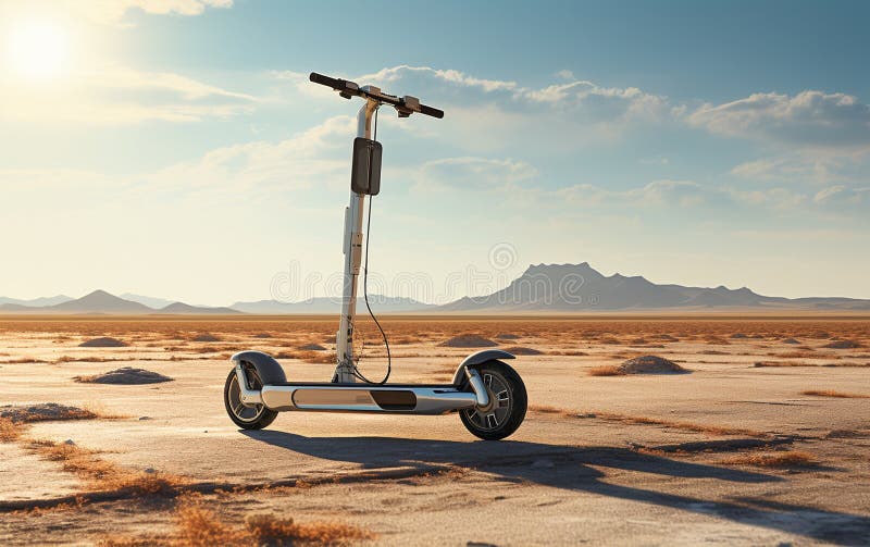 Solar-Powered Scooters on White Surface Generative Ai Stock Image ...