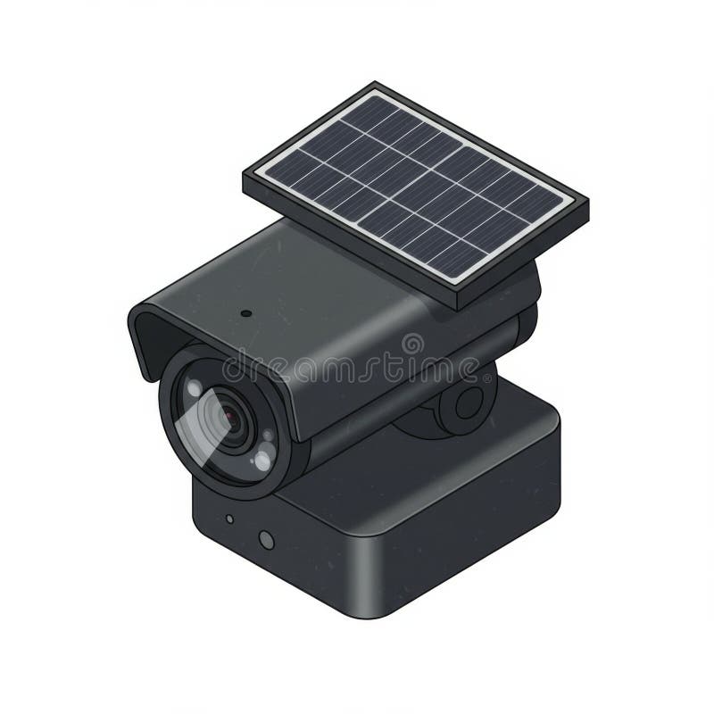 Solar Powered Security Camera Isometric Illustration Stock Illustration ...