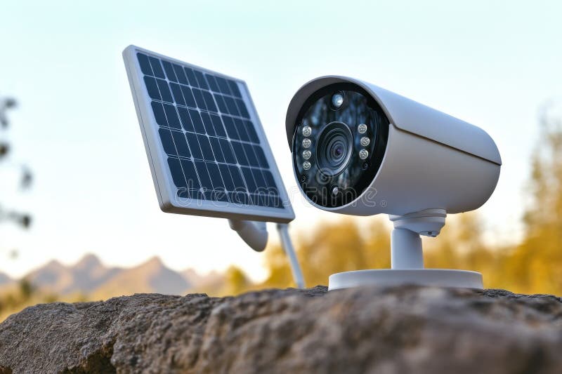 Solar Powered Security Camera Setup for Outdoor Surveillance in Natural ...