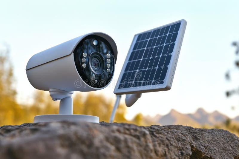 Solar Powered Security Camera Setup for Outdoor Surveillance in Natural ...