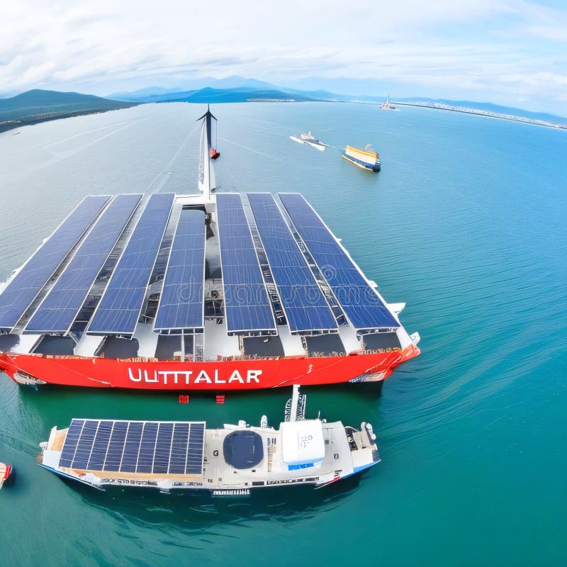 Solar Powered Ship - AI Generated Image Stock Illustration ...