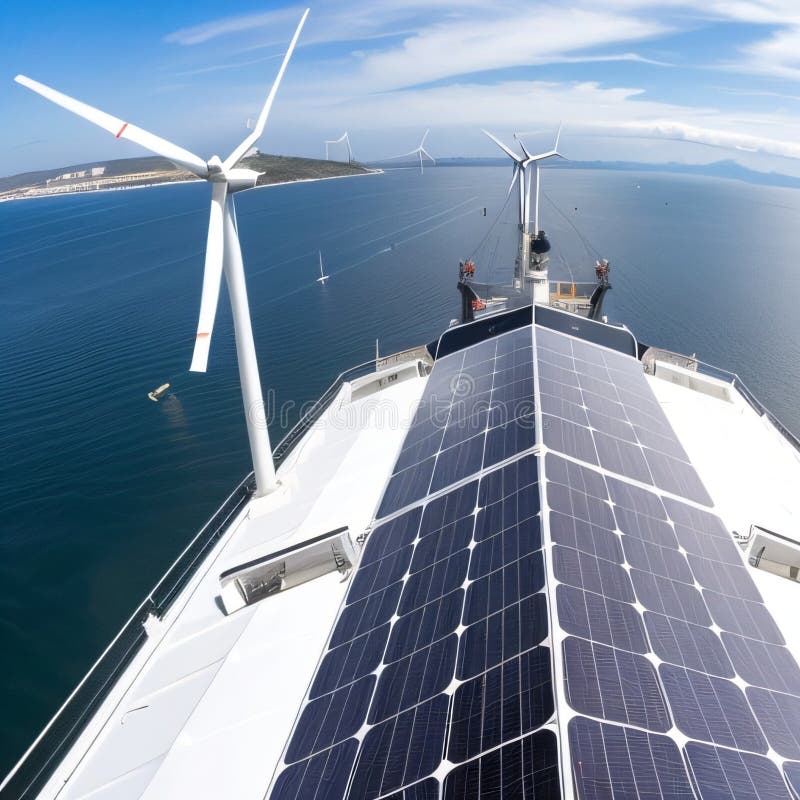 Solar Powered Ship - AI Generated Image Stock Illustration ...