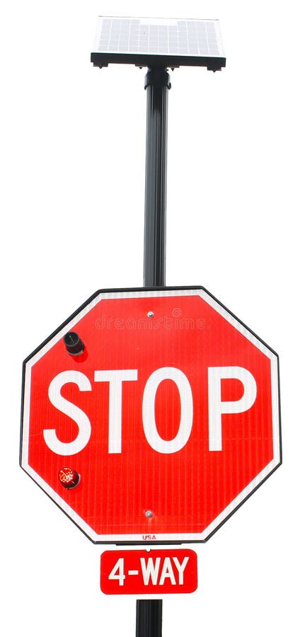 Solar Powered Stop Sign stock image. Image of power, traffic - 25606873