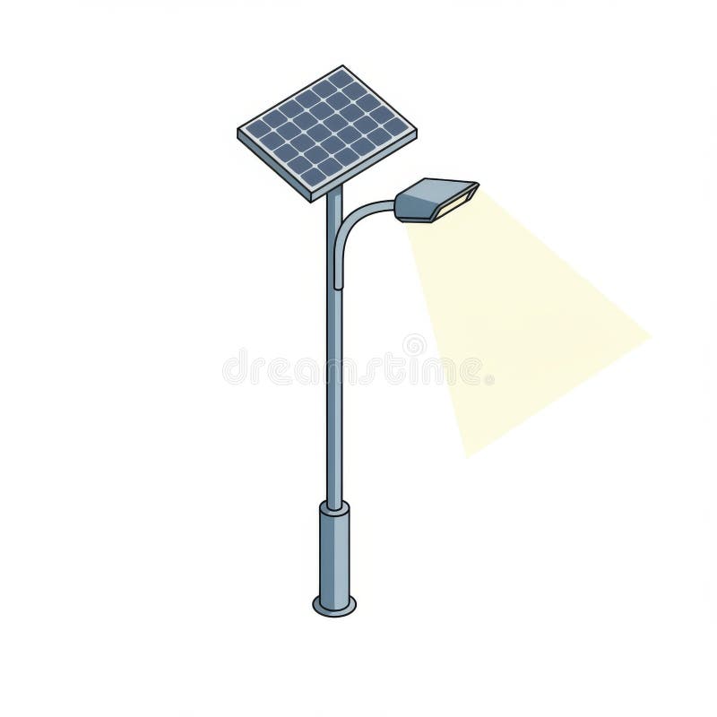 Solar Powered Street Lamp Isometric Illustration Stock Illustration ...