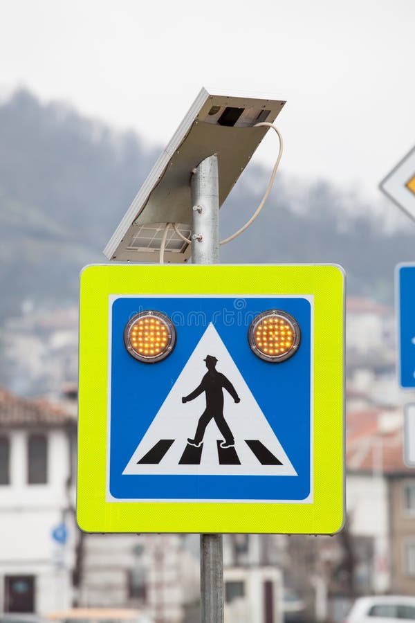 Solar powered street sign stock photo. Image of traffic - 39298556