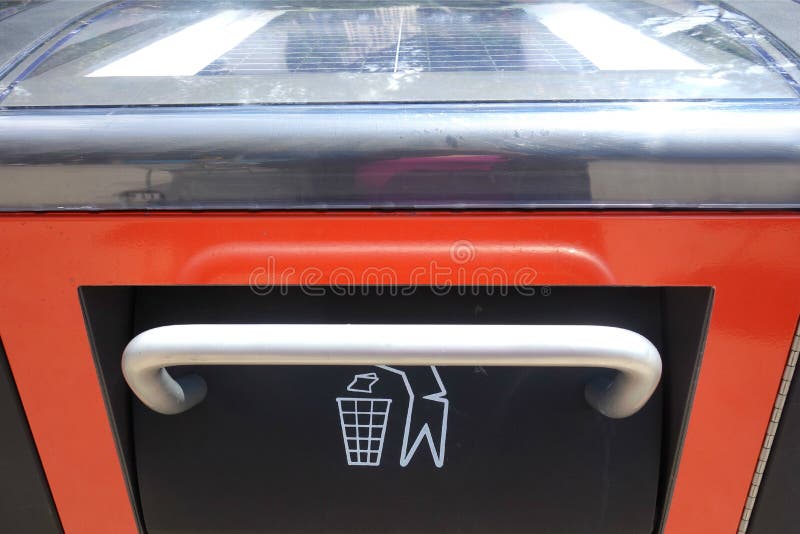 Solar-Powered Trash Compactor Stock Photo - Image of solar, recycle ...