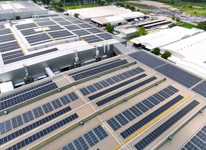 Solar-powered Warehouse Facility. Modern Distribution Center with ...