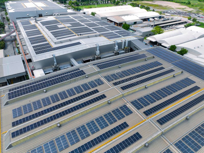 Solar-powered Warehouse Facility. Modern Distribution Center with ...