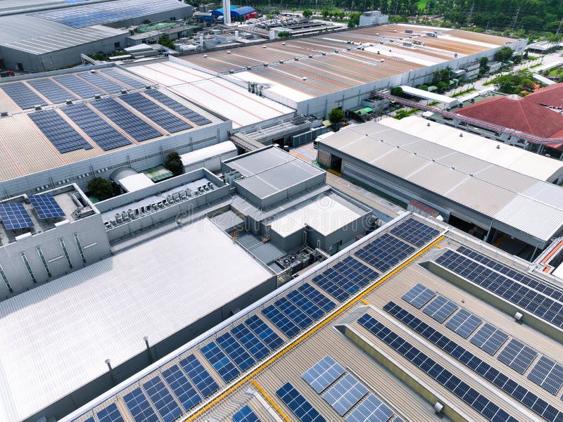 Solar-powered Warehouse Facility. Modern Distribution Center with ...